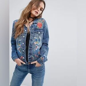 Blank NYC | Jackets & Coats | Blank Nyc Embroidered Medium Wash Jacket ...